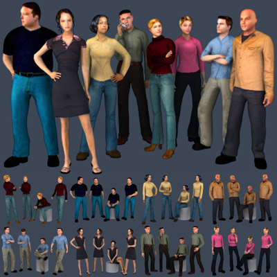 people casual 3d model