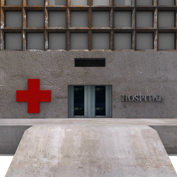 3d creepy haunted hospital
