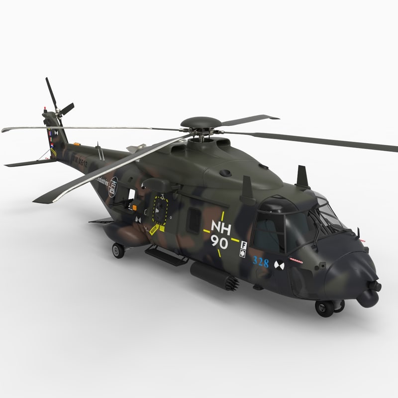nh-90 transport helicopter 3d model
