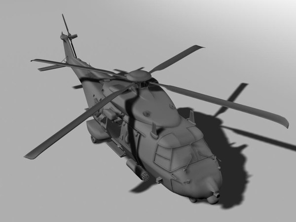 nh-90 transport helicopter 3d model