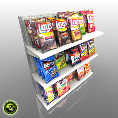 store shelves products 3d model