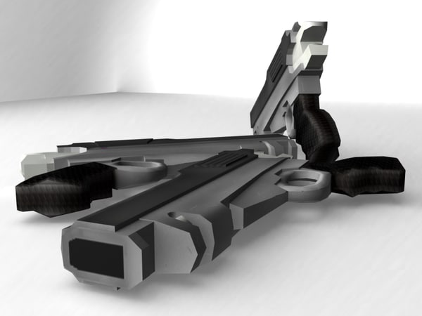 gun pistol 3d max