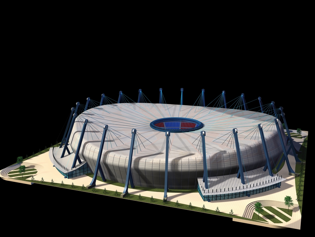 3d sun dome stadium hockey model