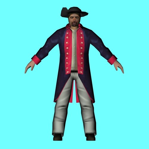 3d model american revolutionary war infantry