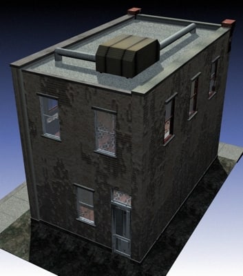 3d model brick building