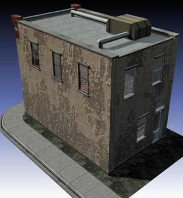 3d model brick building