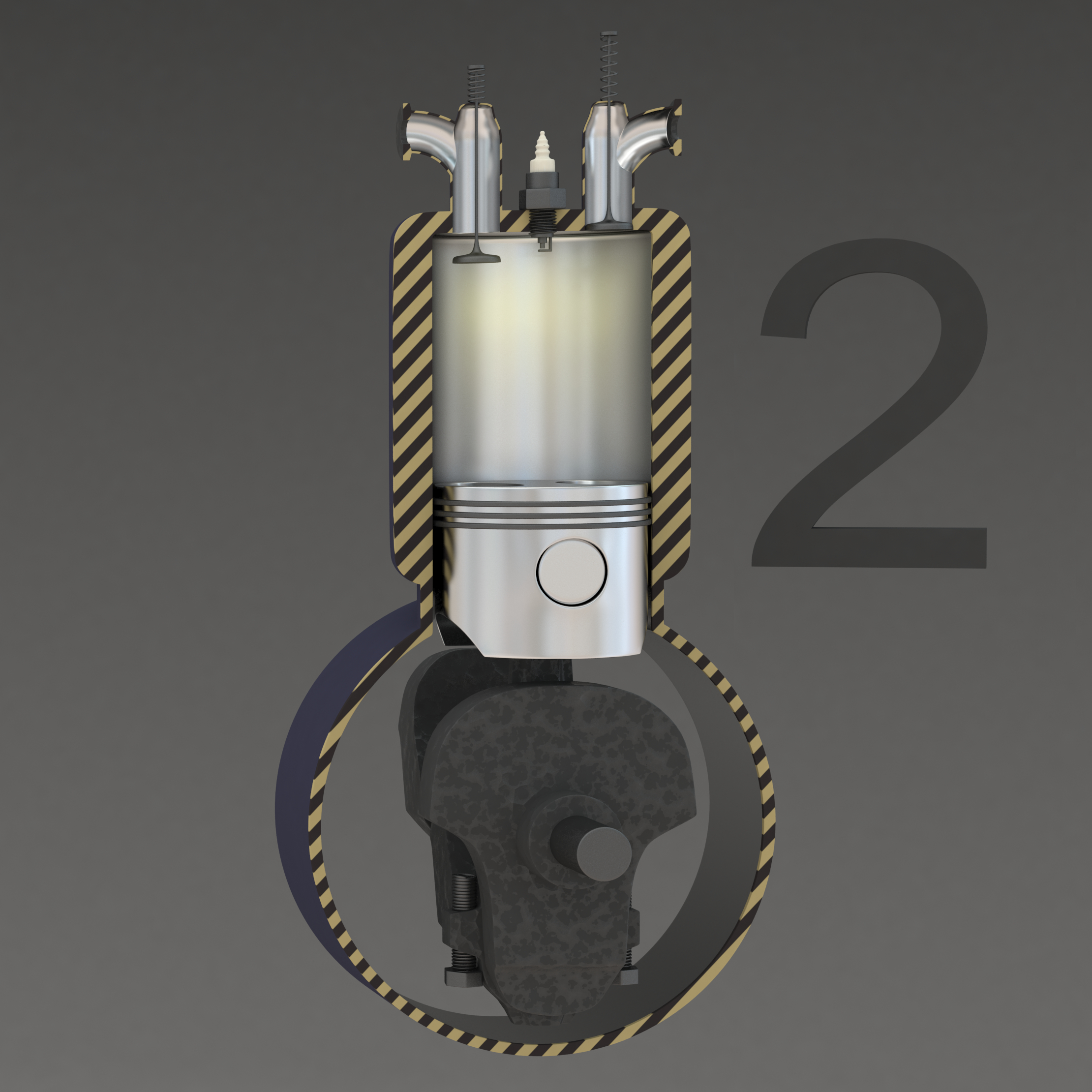 four-cycle engine diesel 3d model