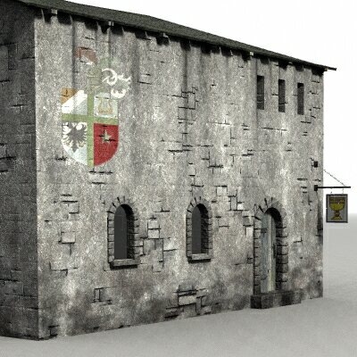 medieval stone-building 3ds