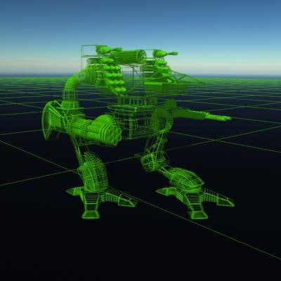free mechwarrior werewolf mech 3d model