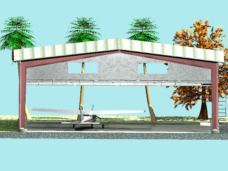3d small hangar model