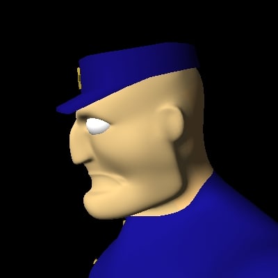 cartoon security guard police officer lwo