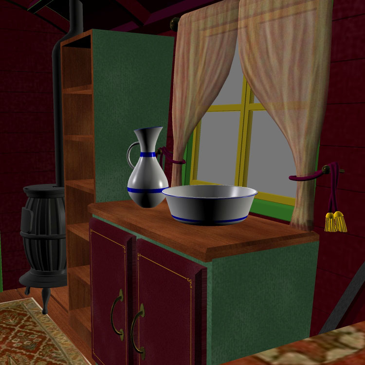 poser antique gypsy cart wagon