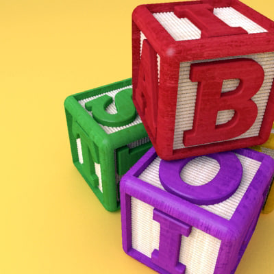 abc building blocks 3d model