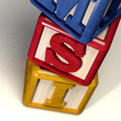 abc building blocks 3d model