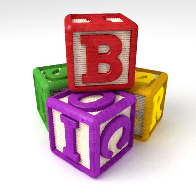abc building blocks 3d model