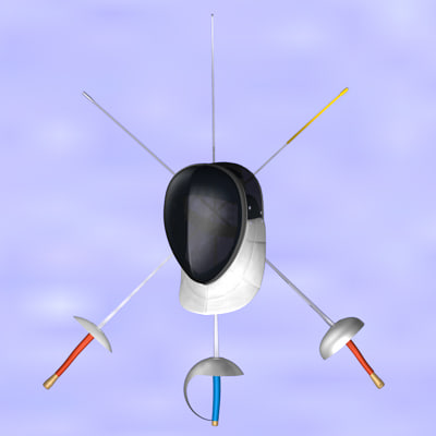 3d 3ds fencing mask saber