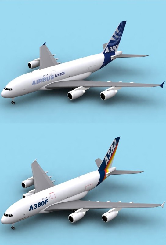3d model airbus a380-800 f house colors