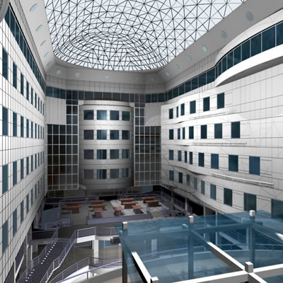 3d building interior shopping center