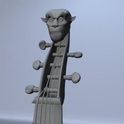 3d model double bass