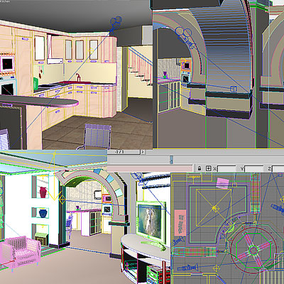 modern stylization design drawing 3d model