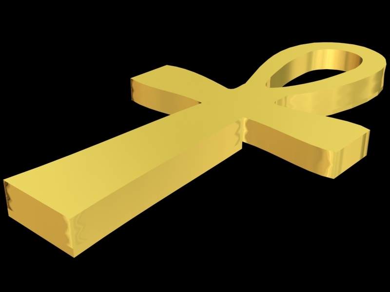 3d gold ankh model