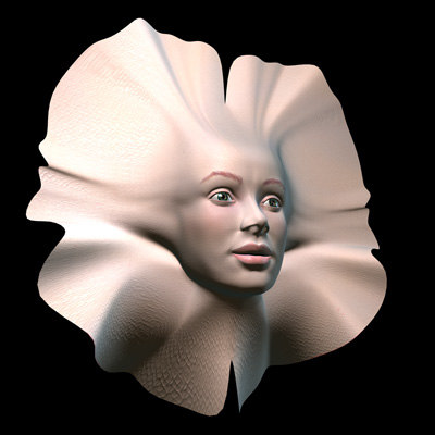 maya head female alien zipped