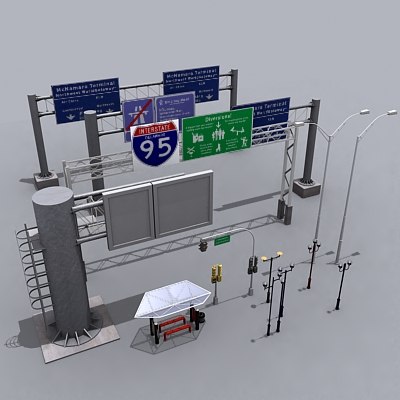 motorway street 3d model