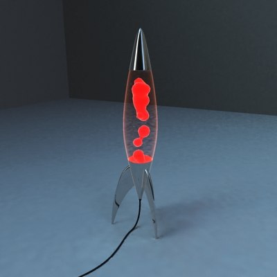 3d rocket lavalamp lava lamp model