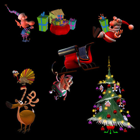 3d model christmas poser santa elf