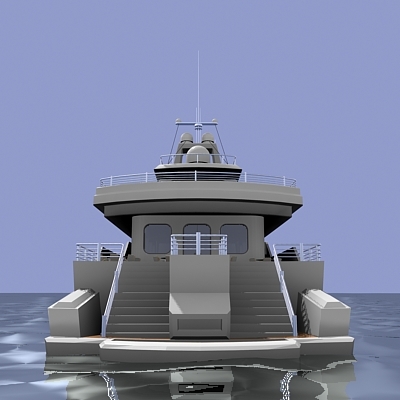 3d model ship motorboat