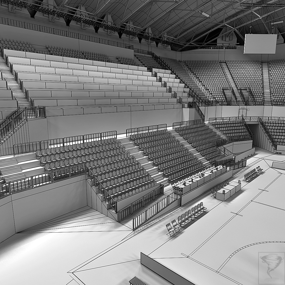 basketball arena london 3d model