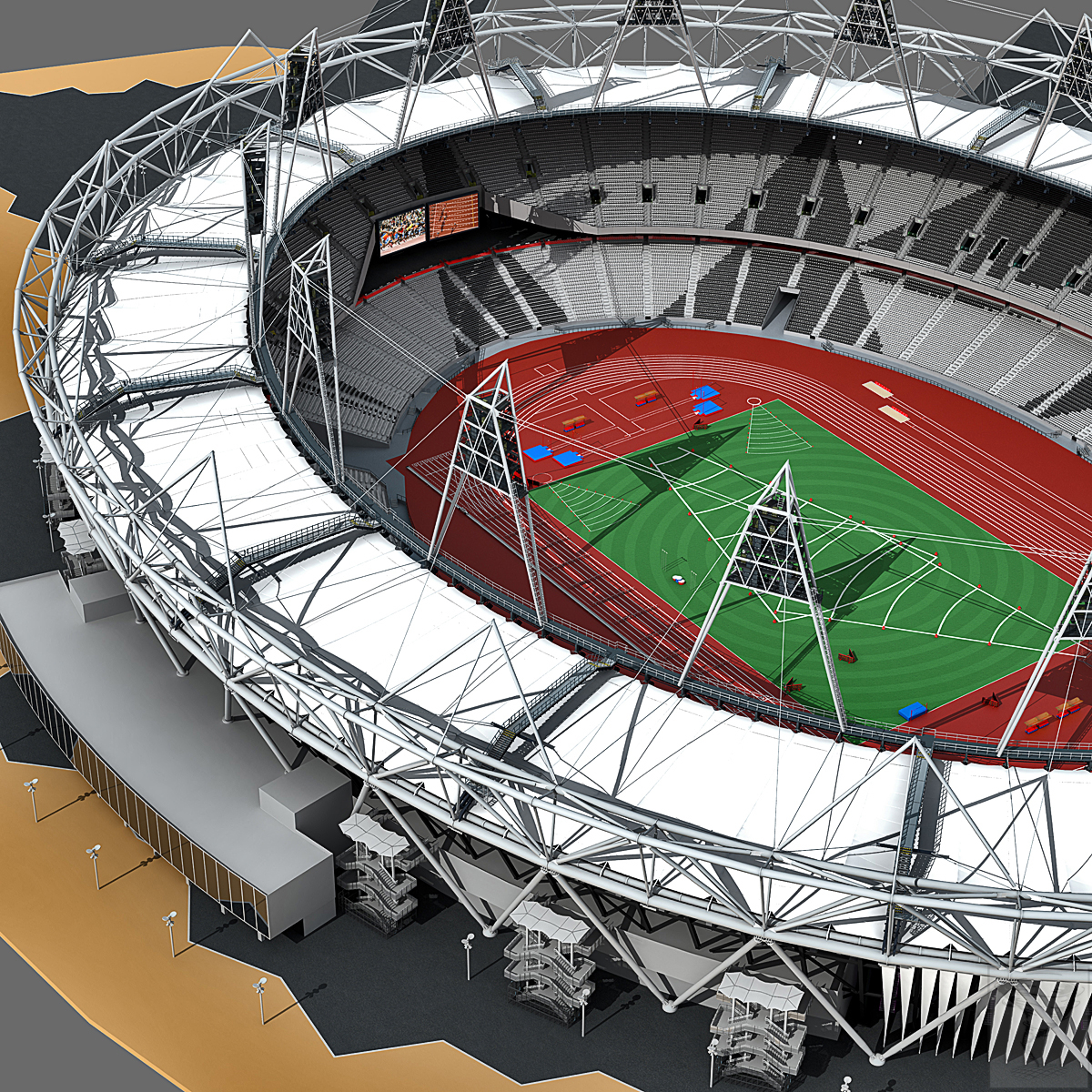 olympic stadium london 3d model