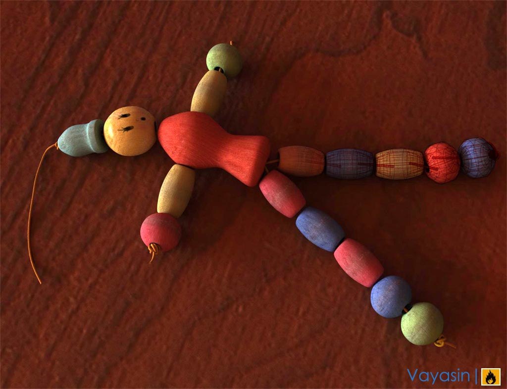 3d wooden puppet model