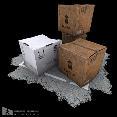 dirty cardboard box 3ds