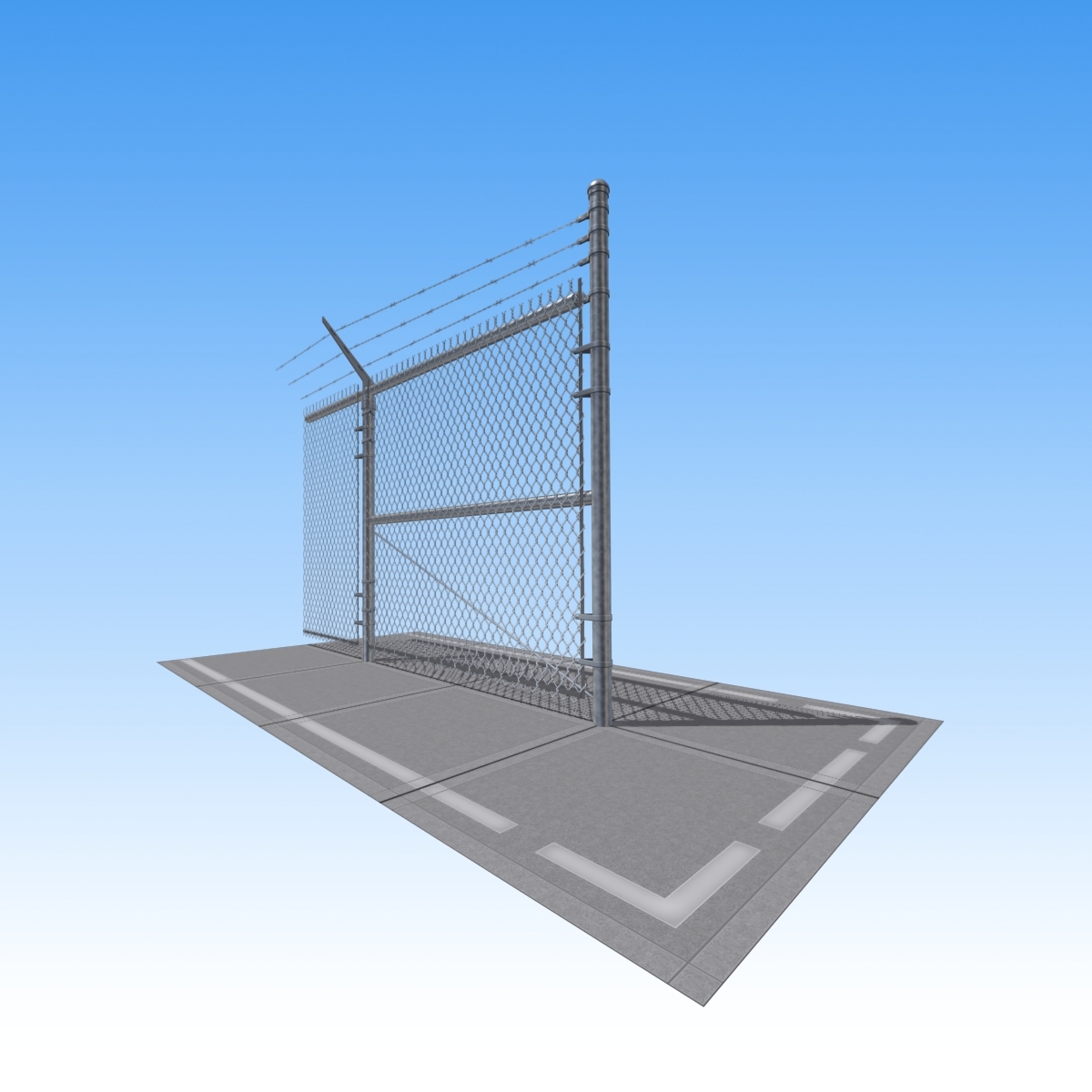 chain link fence 3d model