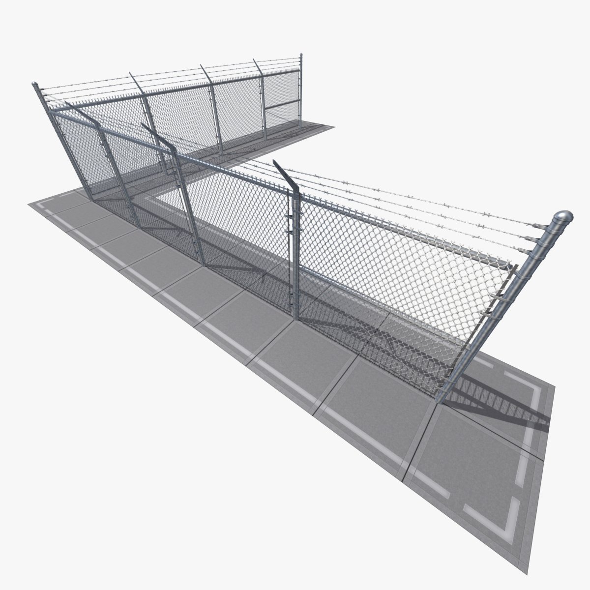 chain link fence 3d model