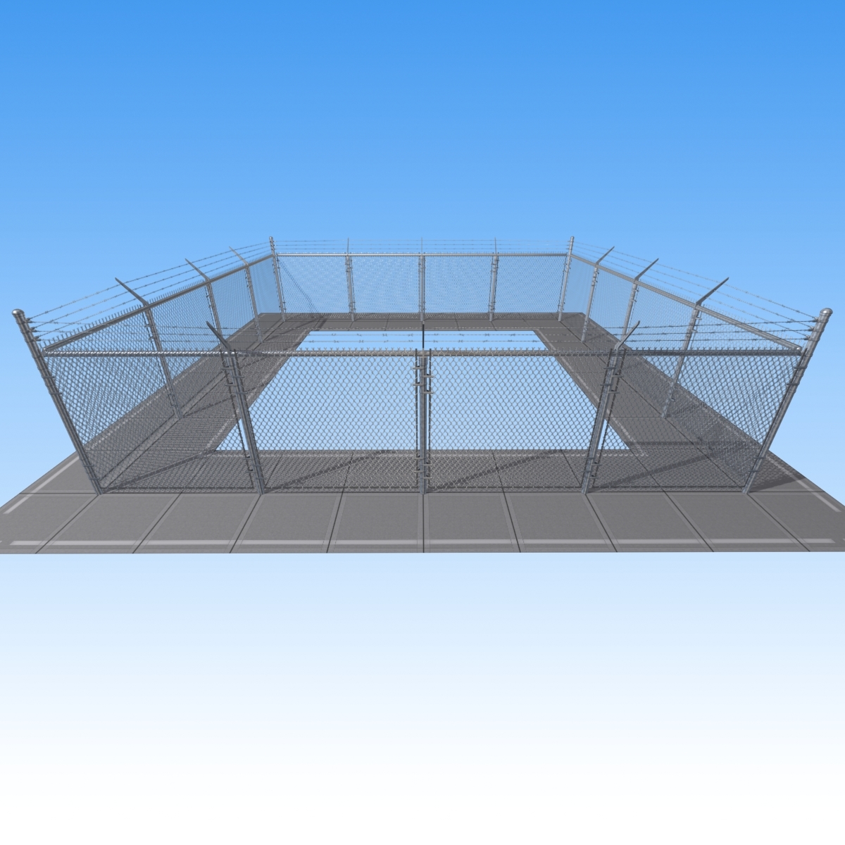 chain link fence 3d model