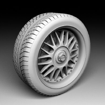3d model of rim tire wrd mesh