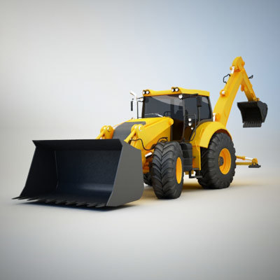 backhoe loader 3d model