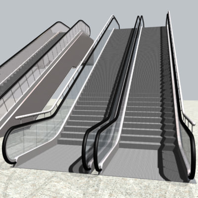 escalator stairs 3d model