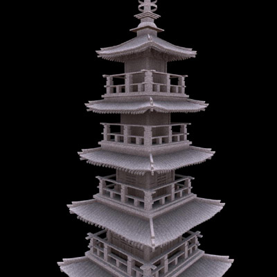 3d model pagoda shrine temple