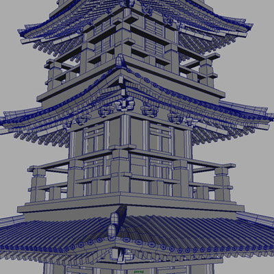 3d model pagoda shrine temple