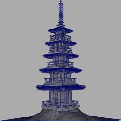 3d model pagoda shrine temple