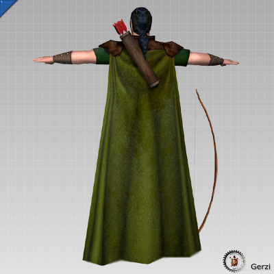 3d model elven archer ranger