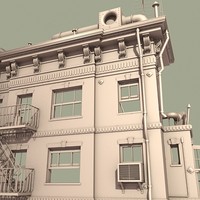 3ds max old town main street