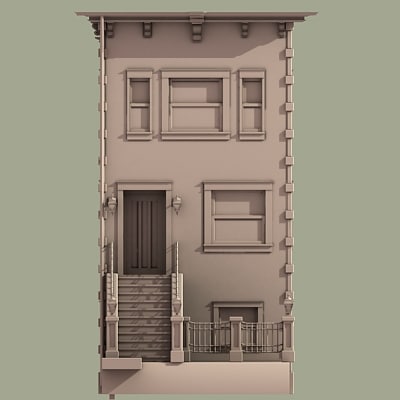 brownstone house 3d model