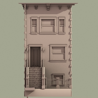 brownstone house 3d model