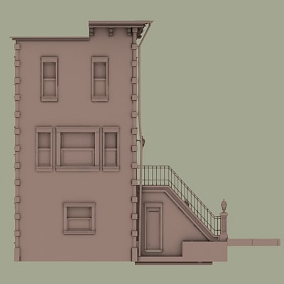 brownstone house 3d model