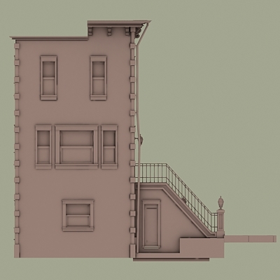 brownstone house 3d model
