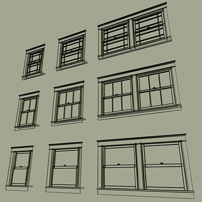 3d architectural windows model